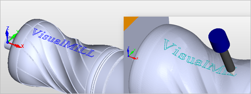 MILL Module > Overview of Machining Methods > 4 Axis Operations > 4 Axis Engraving